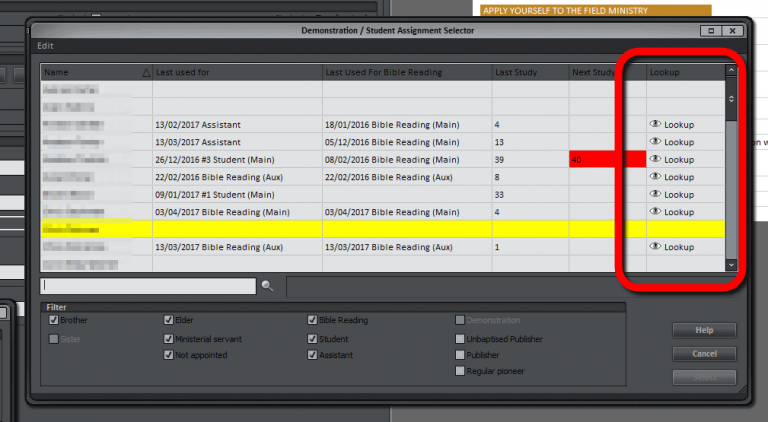 Demonstration/ Student Assignment Selector Window now provides more ...